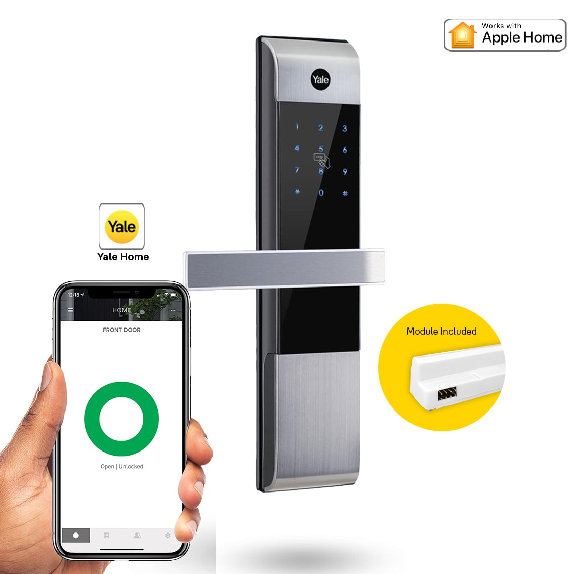 Yale YDM 3109A Smart Ready 70mm Backset with Yale Home Module — The Keyless Store