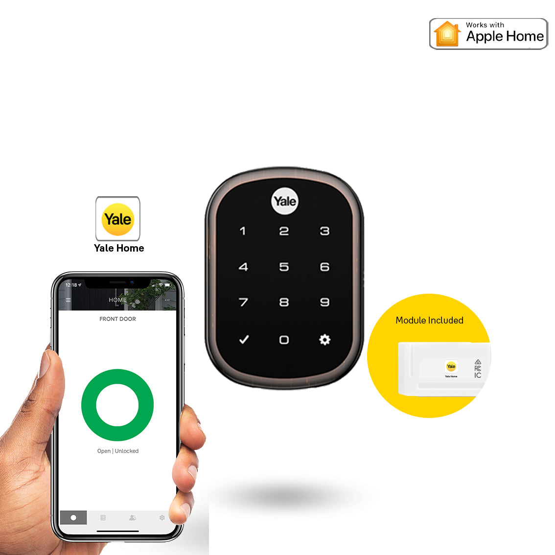 Yale Assure SL Deadbolt Smart Ready with Yale Home Module Oil Rubbed B ...