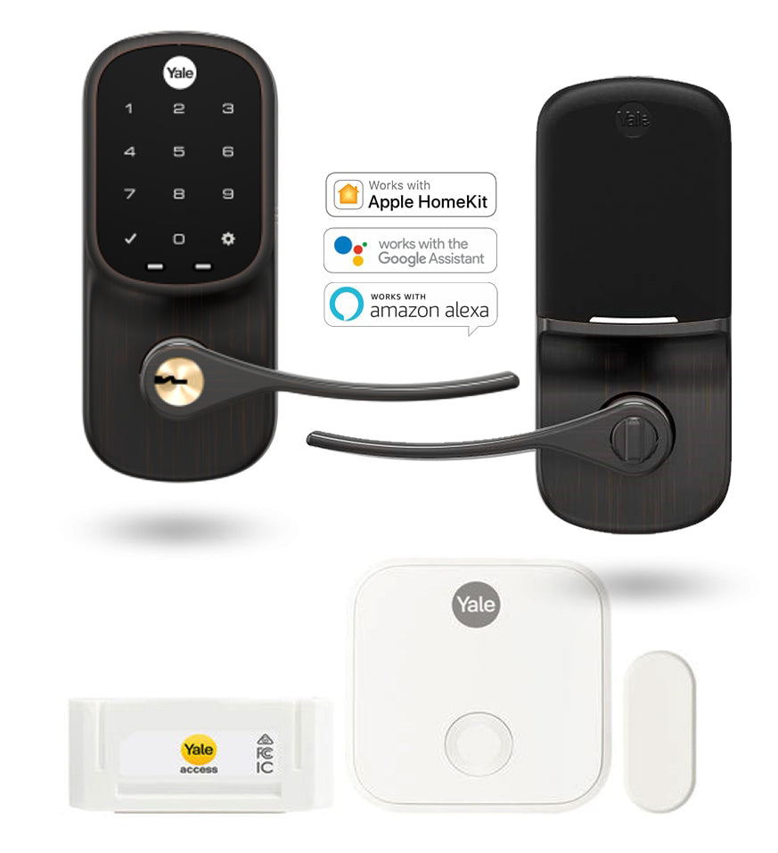 Yale Assure Keyed Lever Lock with Yale Access Kit Combo Oil Rubbed Bro ...